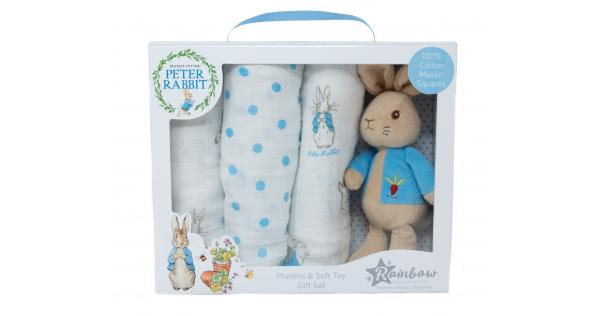 Peter Rabbit Soft Toy & Muslin Gift Set | Rainbow Designs - The Home of ...